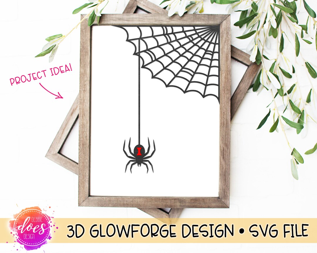 Corner Spider Web & Spider for Signs - Glowforge Design - Glowforge SVG ...
