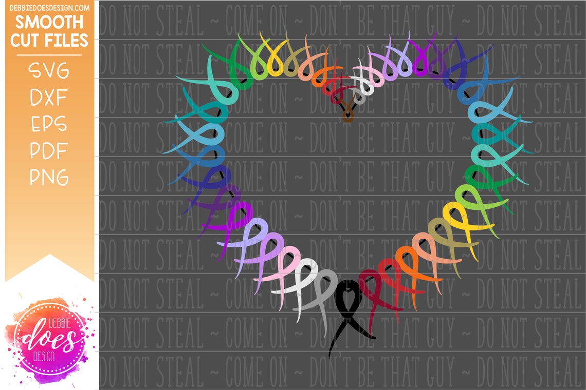 Awareness Ribbon Heart SVG File Digital Cut Files HTV - Etsy