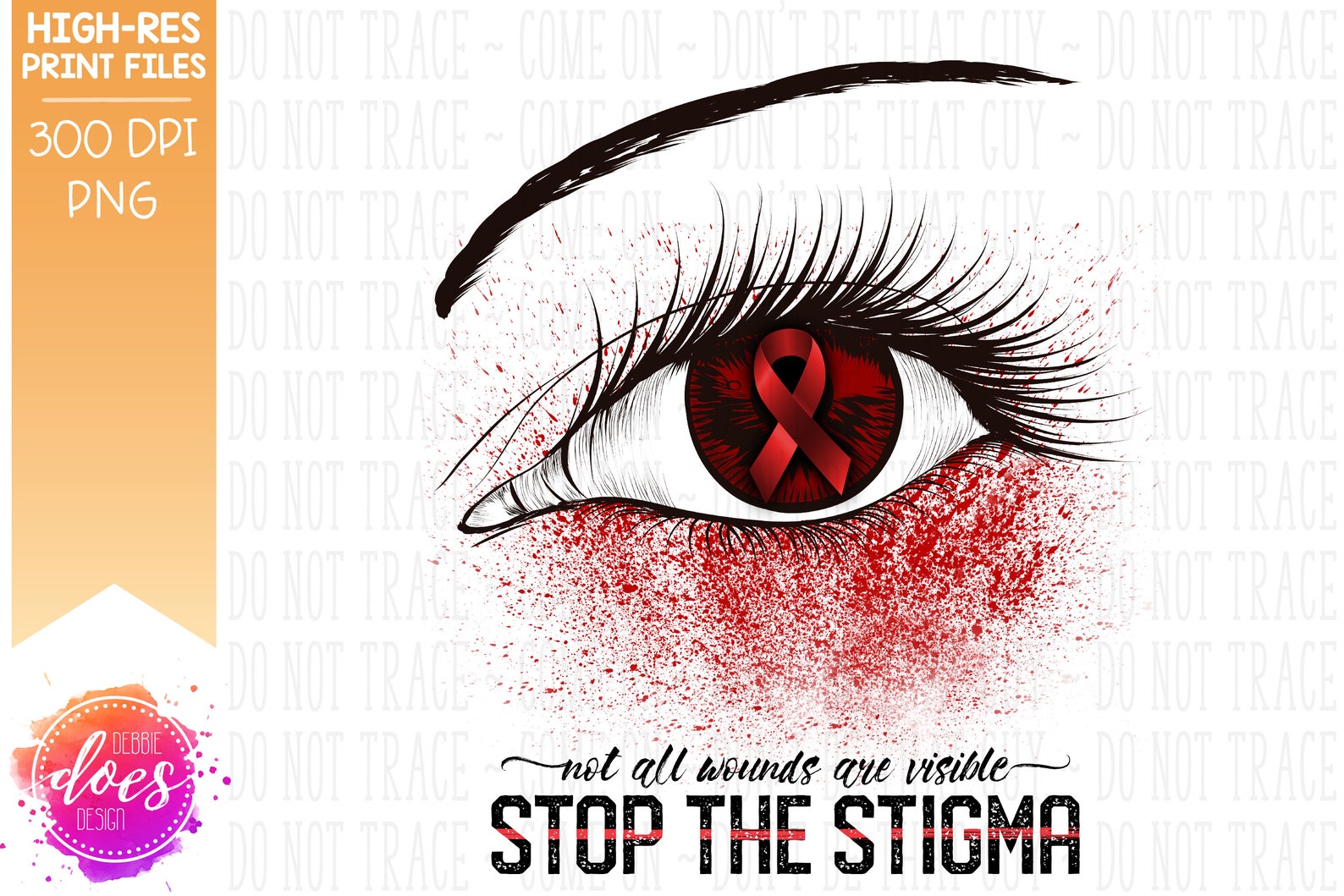 Red Stop the Stigma Mental Health Awareness Eye | Etsy