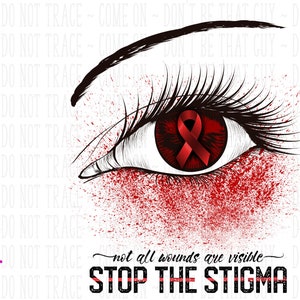 Red Stop the Stigma Mental Health Awareness Eye | Etsy