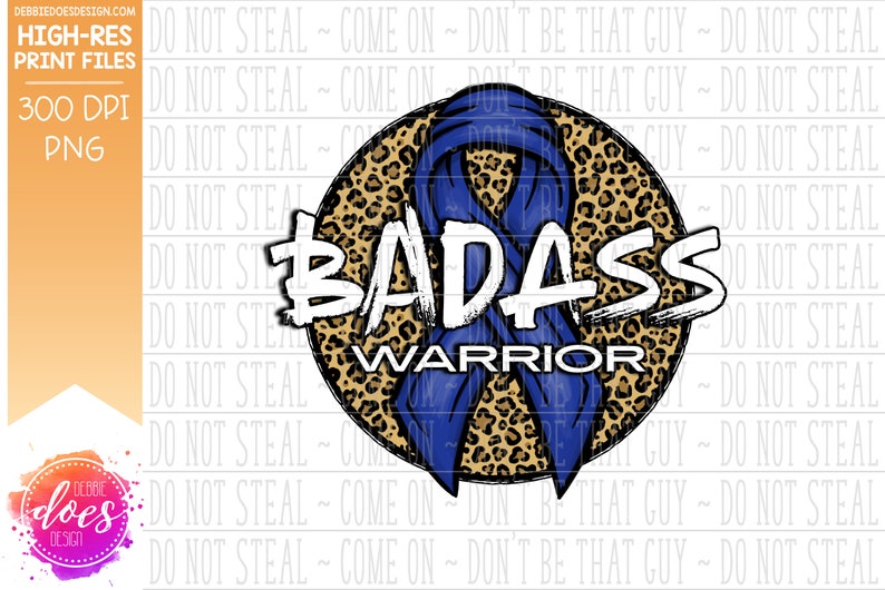 Badass Warrior Awareness Ribbon Dark Blue - Etsy