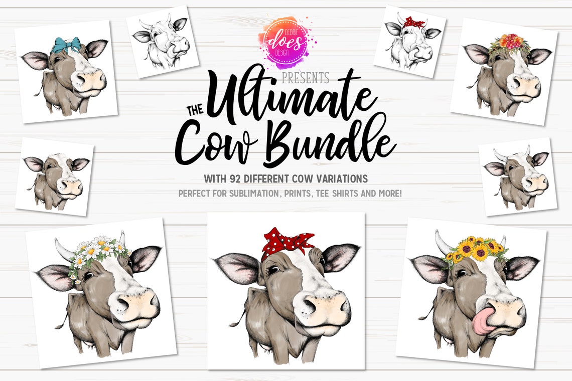 The Ultimate Hand Drawn Cow Bundle Heifer Instant Download | Etsy