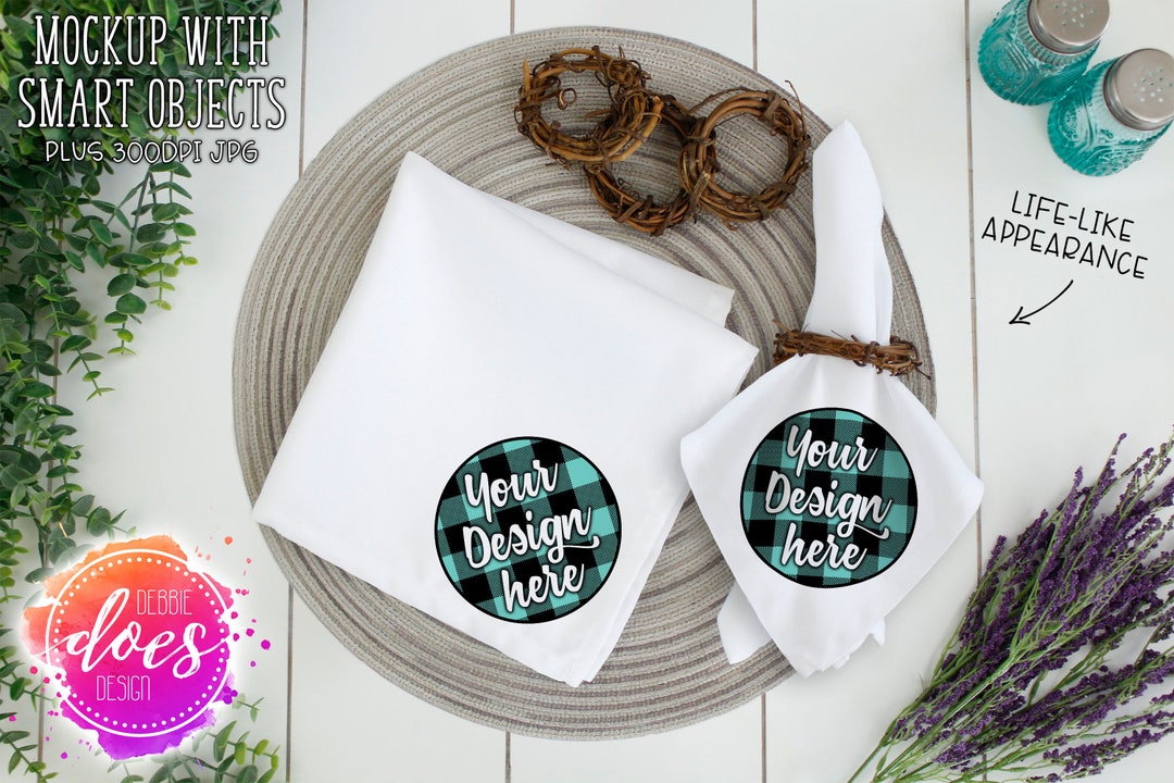 Napkins Angled Mockup With Smart Object Napkin Mock-up Blank Mock up ...