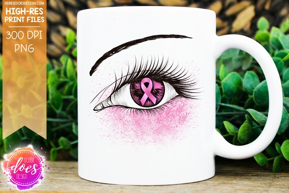 Awareness Ribbon Eye Design Pink Instant Download | Etsy