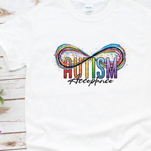 Acceptance - Autism Infinity Rainbow Splatter - Red - Sublimation ...