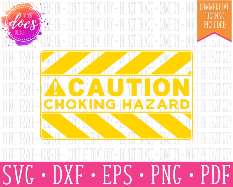 Caution Choking Hazard Rectangle SVG Digital Cut Files - Etsy