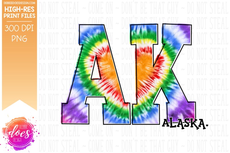 Tie Dye State Alaska Sublimation/printable Design Instant - Etsy