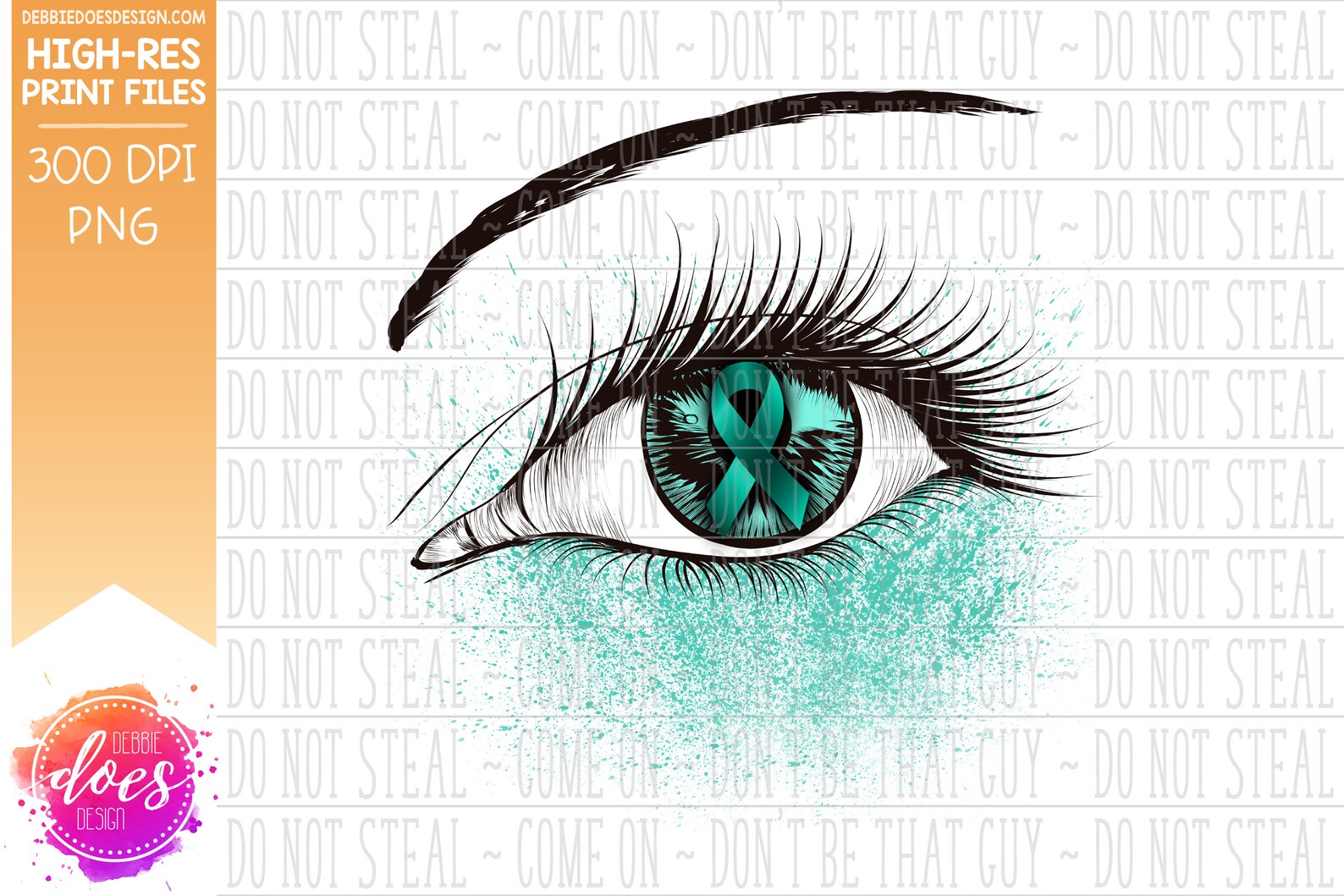 Awareness Ribbon Eye Design Teal Instant Download | Etsy