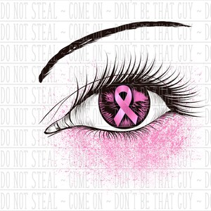 Awareness Ribbon Eye Design - Pink | Instant Download | Sublimation ...