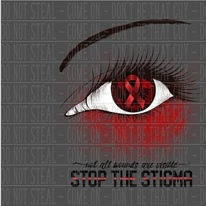 Red Stop the Stigma Mental Health Awareness Ribbon Eye Printable ...