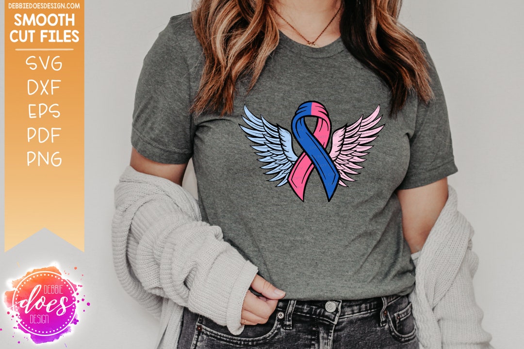 Awareness Ribbon Wings - 2 Color - SVG File | Digital Cut Files | HTV ...