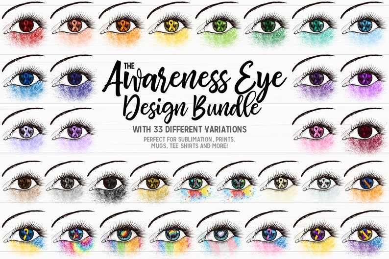Awareness Eye Design Bundle 33 Variations Instant | Etsy