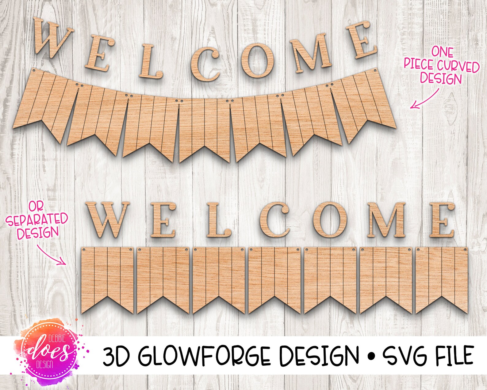 Interchangeable Welcome Banner 2 Versions One Piece Curved - Etsy UK
