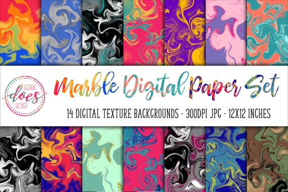 Marble Digital Paper/texture Set Design Elements | Etsy