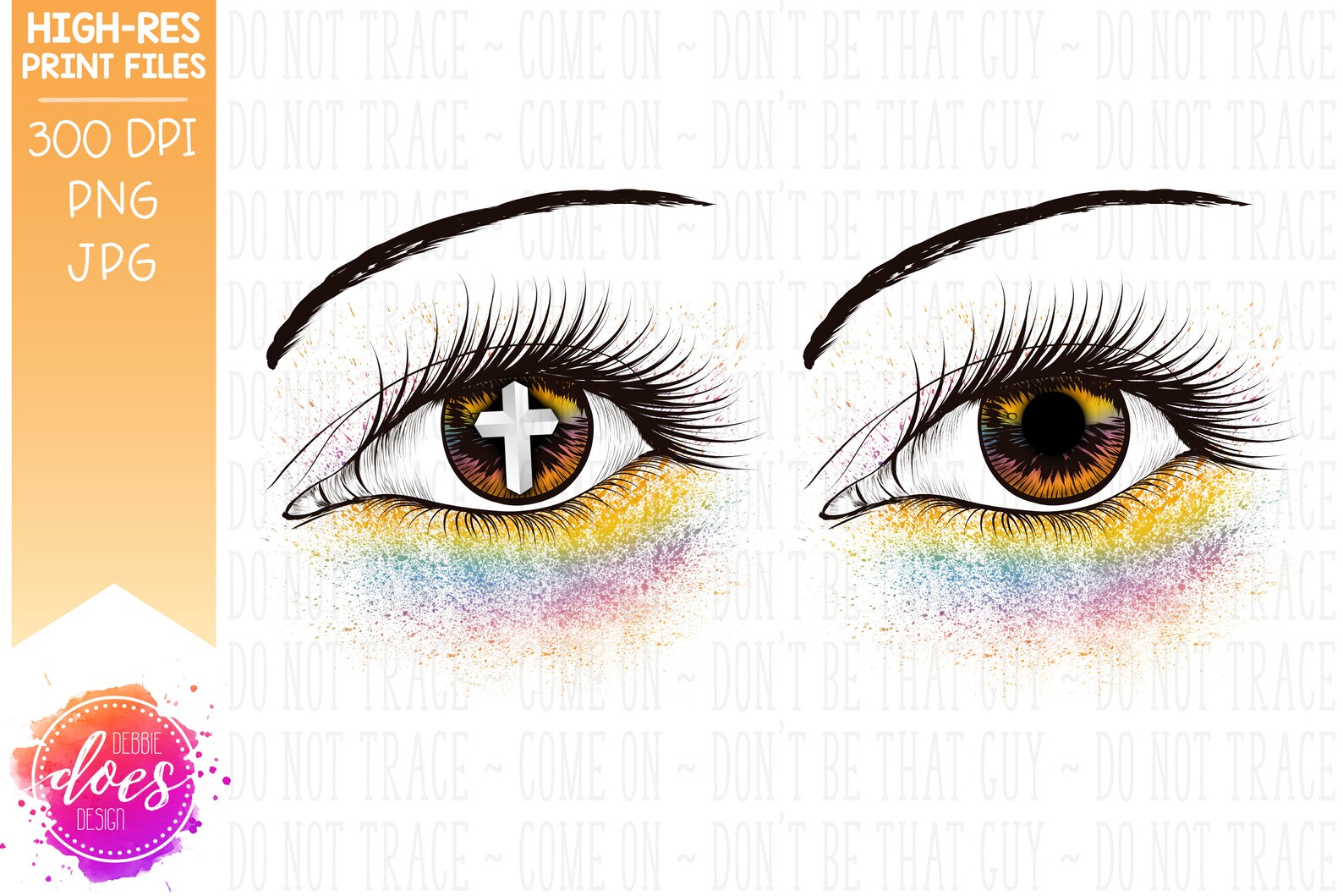 Pastel Cross Eye Design Instant Download Sublimation | Etsy