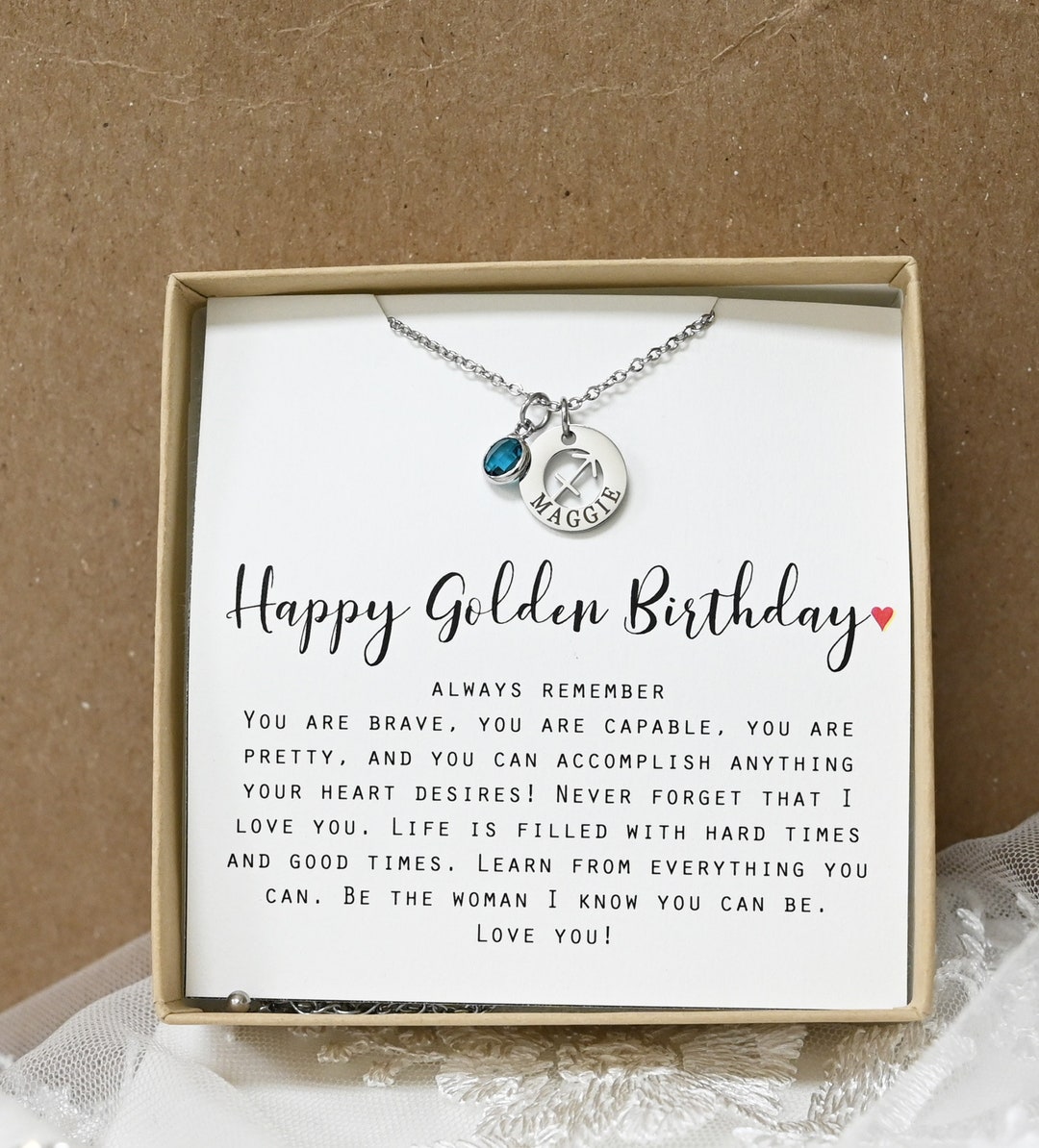 Golden Birthday Gift Necklace Happy Golden Birthday Personalized ...