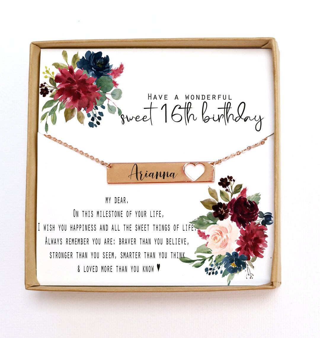 Personalized Jewelry Sweet 16 Birthday Gift Necklace Bracelet Sweet ...