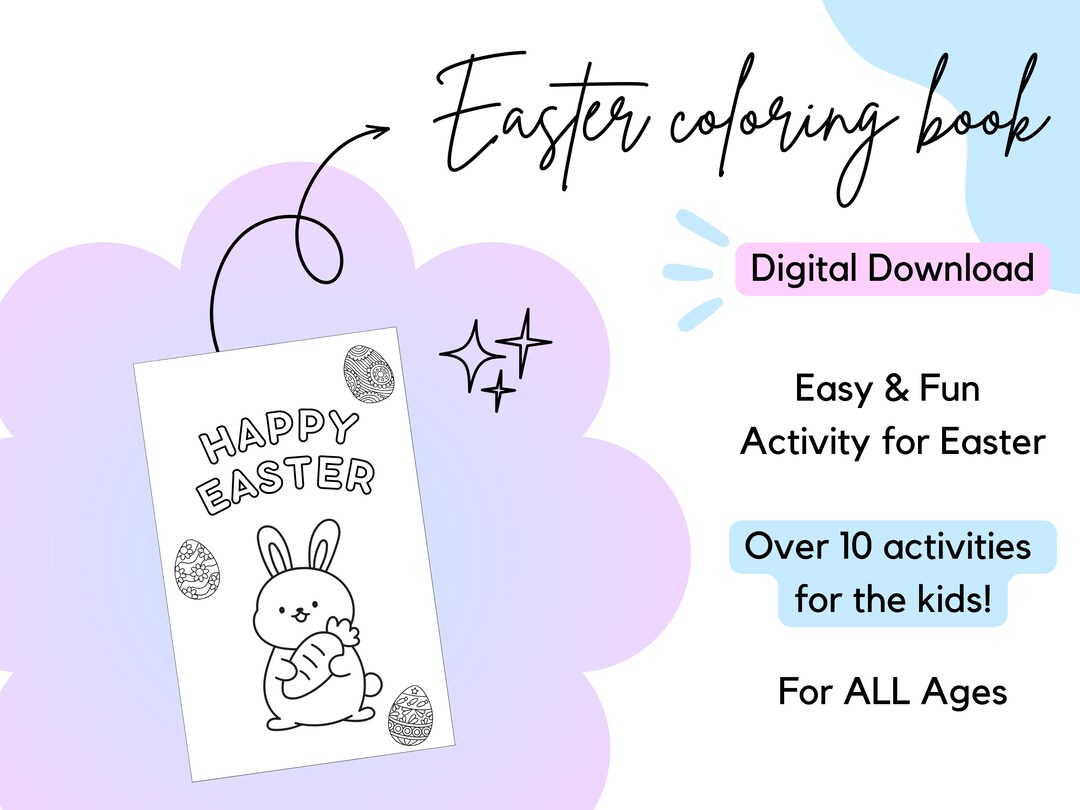 Easter Mini Coloring Book - Printable Digital File - Activities for ...