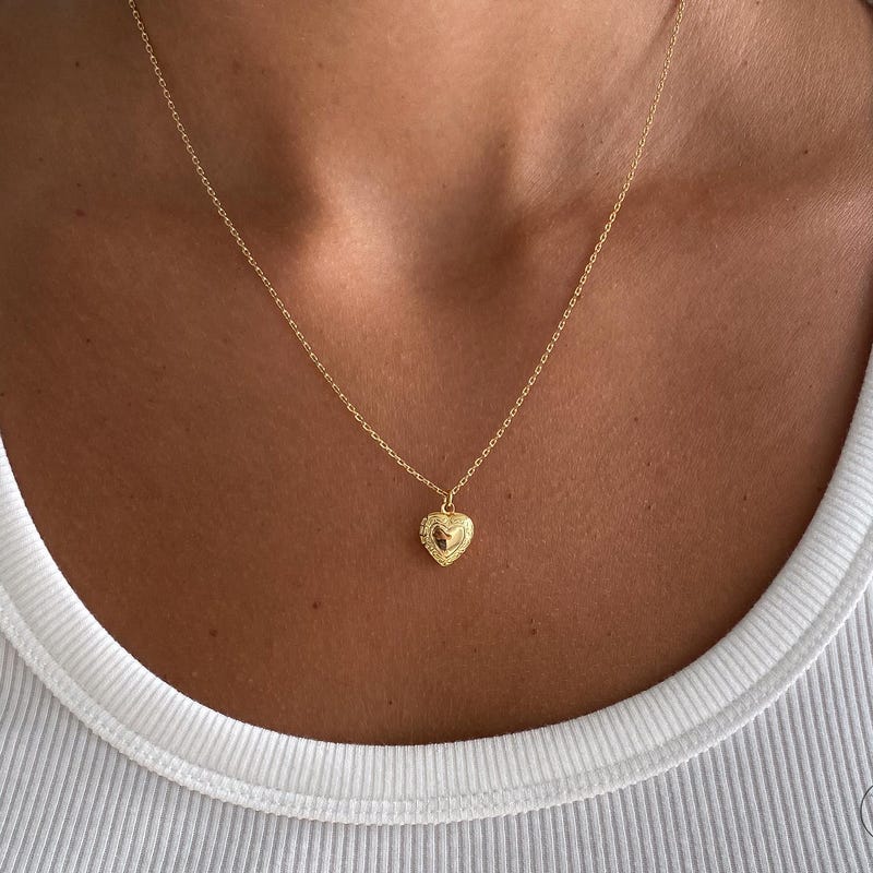 Gold Enamel Locket Necklace - Etsy