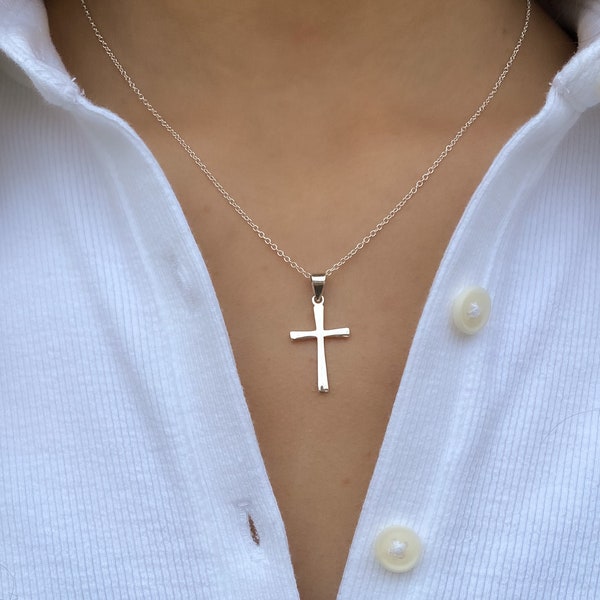 Womens Sterling Silver Cross Necklace - Etsy