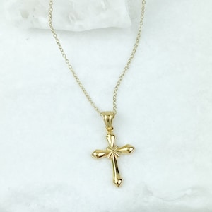 Gold Cross Necklace, Gold Necklace, Waterproof Jewelry, Stainless Steel Necklace, Gift for Her ...