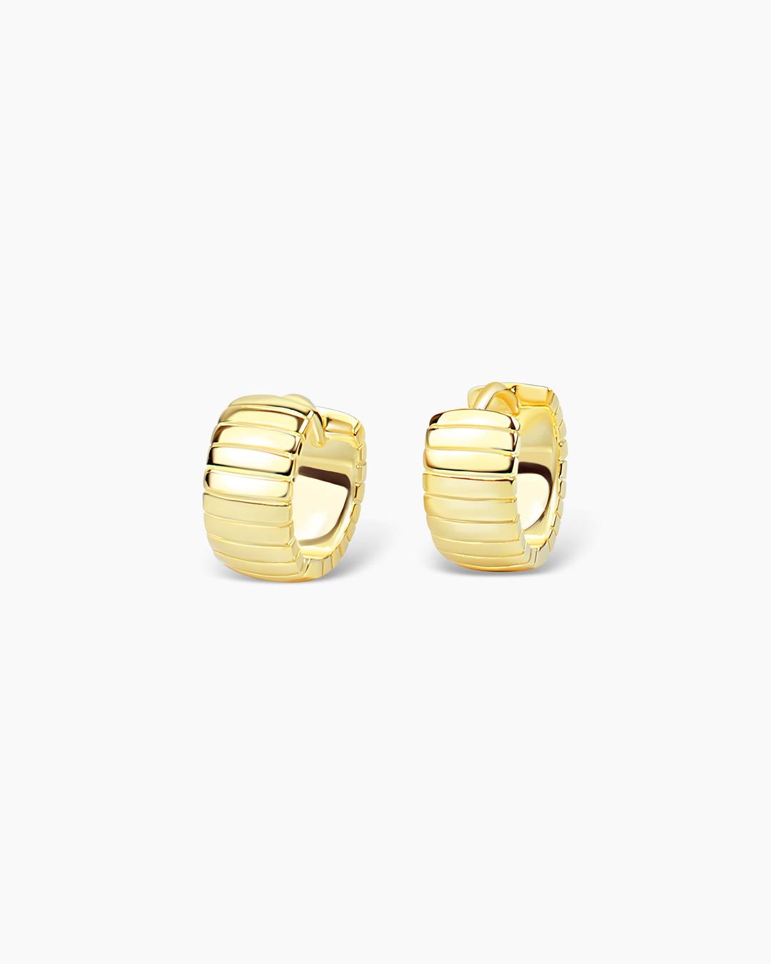 Gold Hoop Earrings, Wide Ribbed Gold Earrings, Dainty Jewelry Gifts for ...