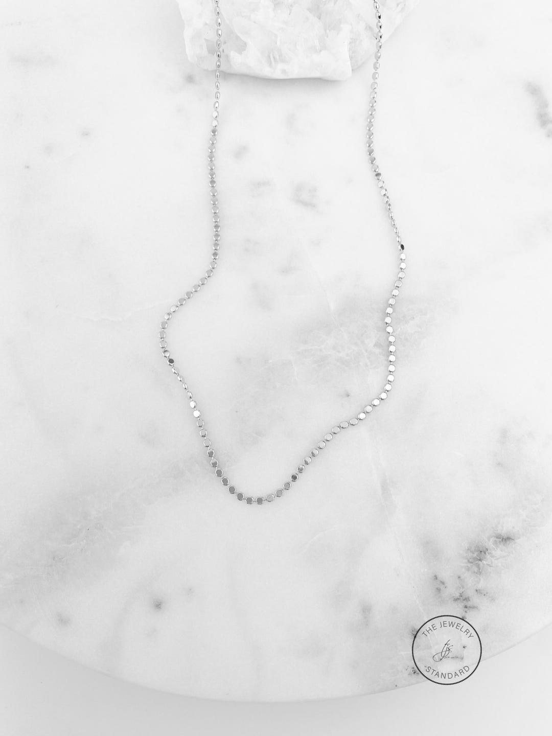 Silver Dot Chain Necklace, Silver Necklace, Layering Necklace, Dainty ...