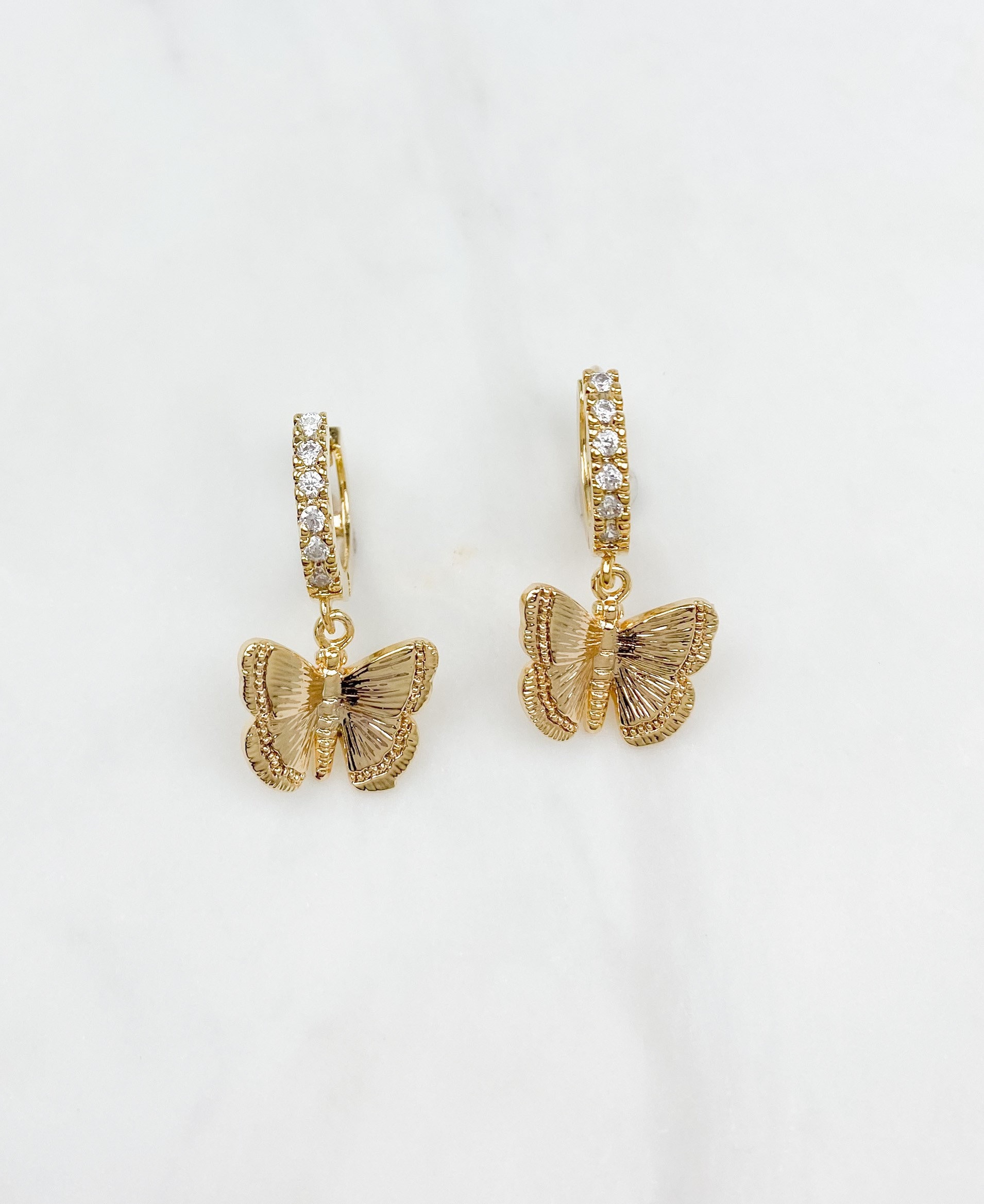 Butterfly Earrings Gold Earrings Small Hoop Earrings - Etsy