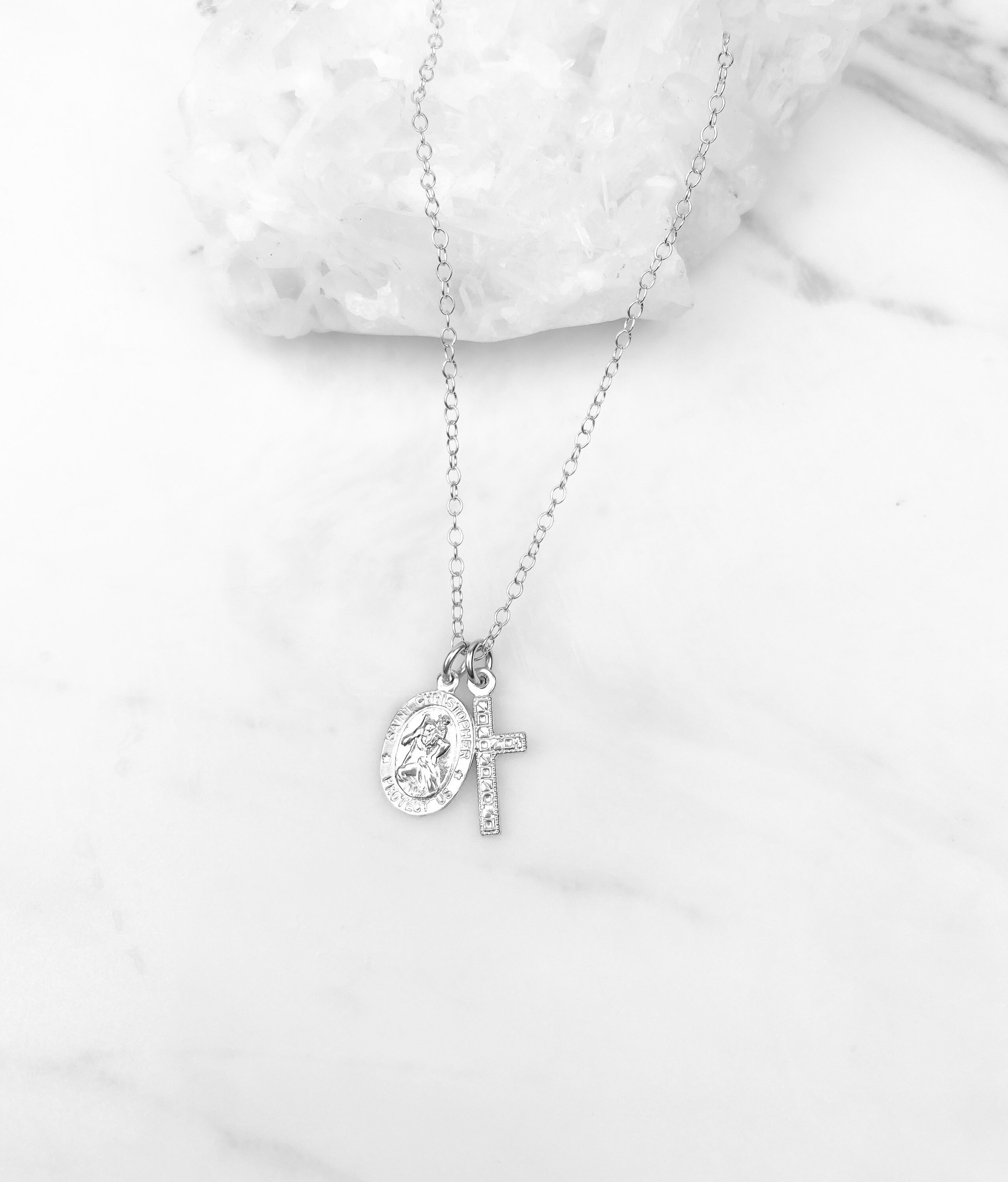 St Christopher Necklace, Cross Necklace, Filled Necklace, Necklaces for ...