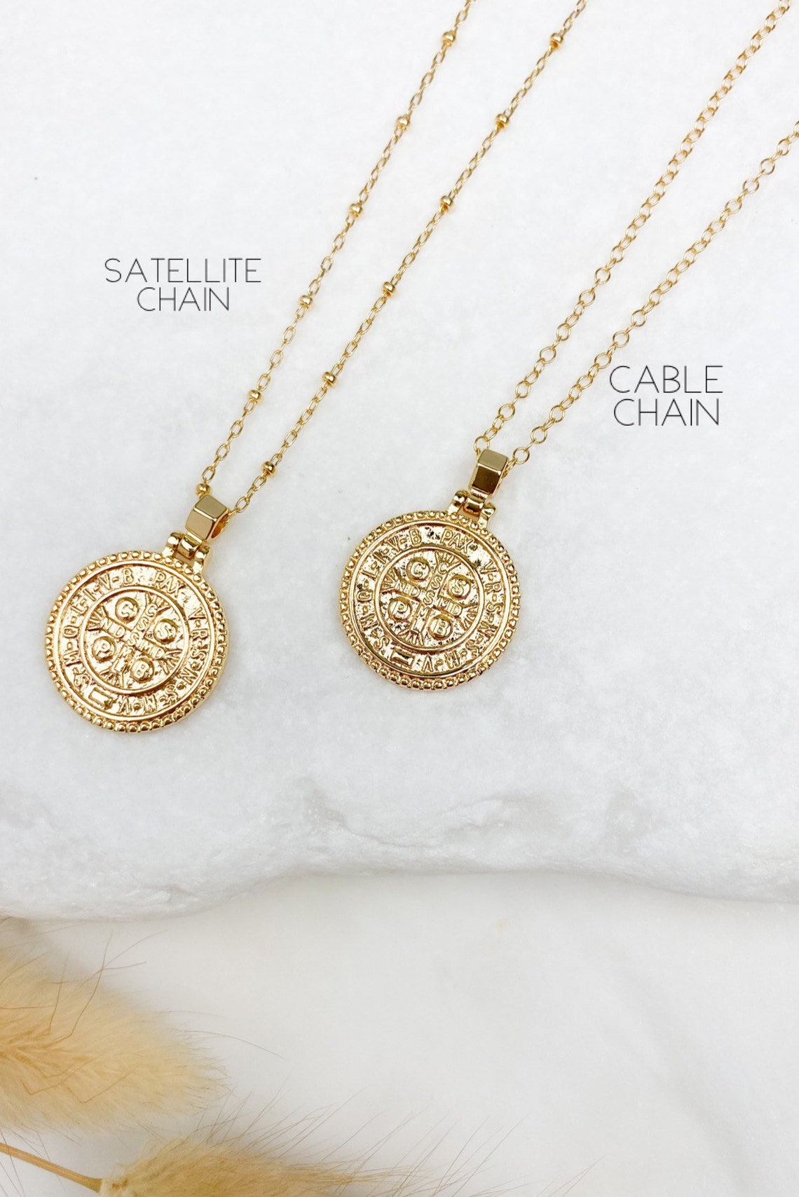 Gold Filled St Benedict Necklace Women Cross Necklace Gold - Etsy