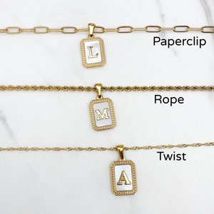 Initial Pendant Necklace, Stainless Steel Gold Necklace, Waterproof ...