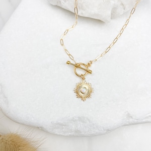 Gold Toggle Neckace, Opal Toggle Necklace, Opal Jewelry, Gold Necklace ...