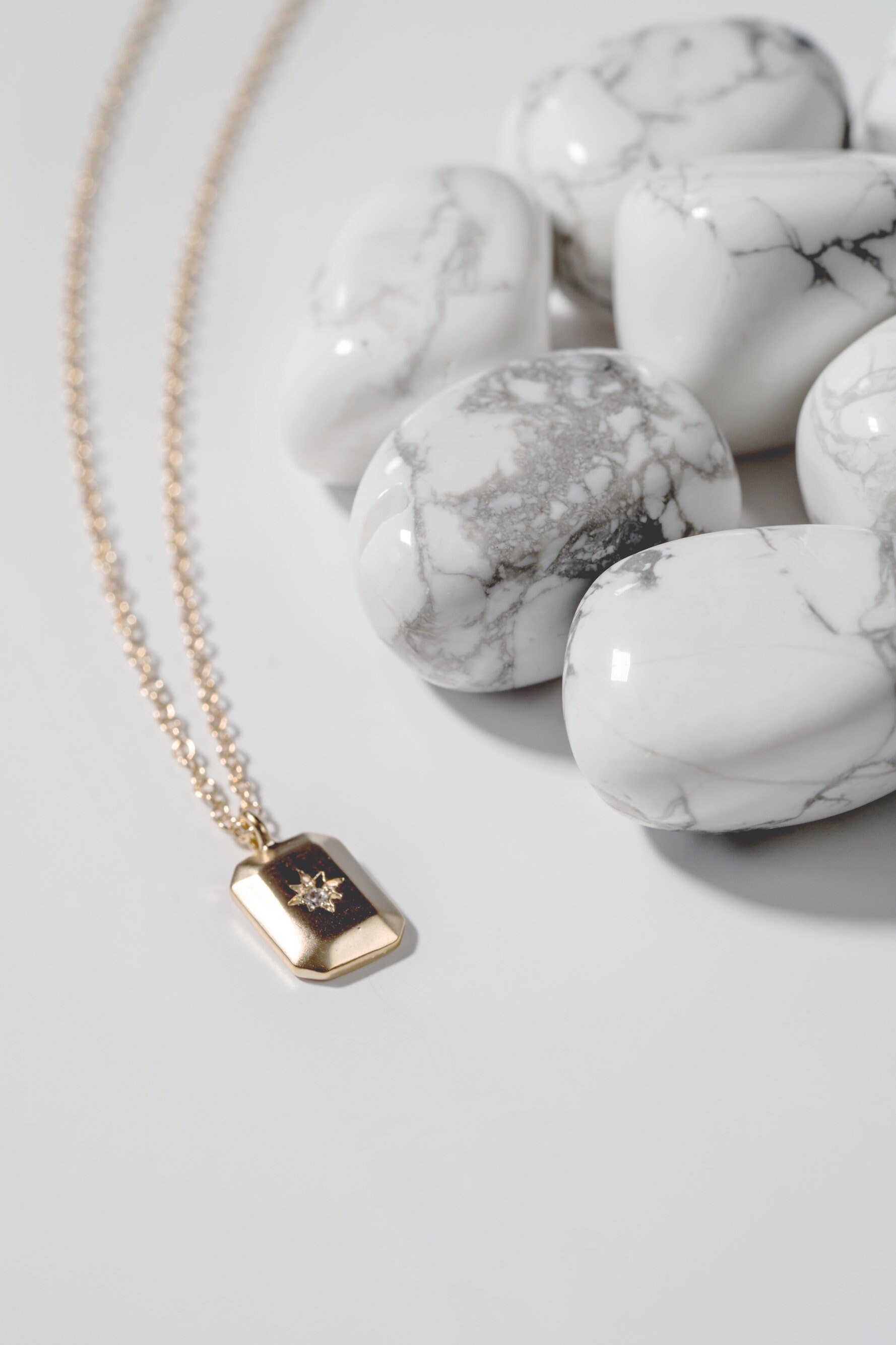 Rectangle Pendant Gold Necklace Gold Filled Necklace Dainty | Etsy