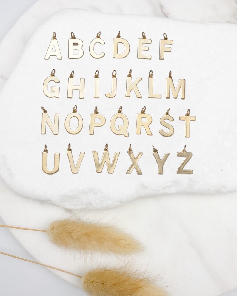 14k Gold Filled Paperclip Chain Necklace With Letter, Gold Necklace ...