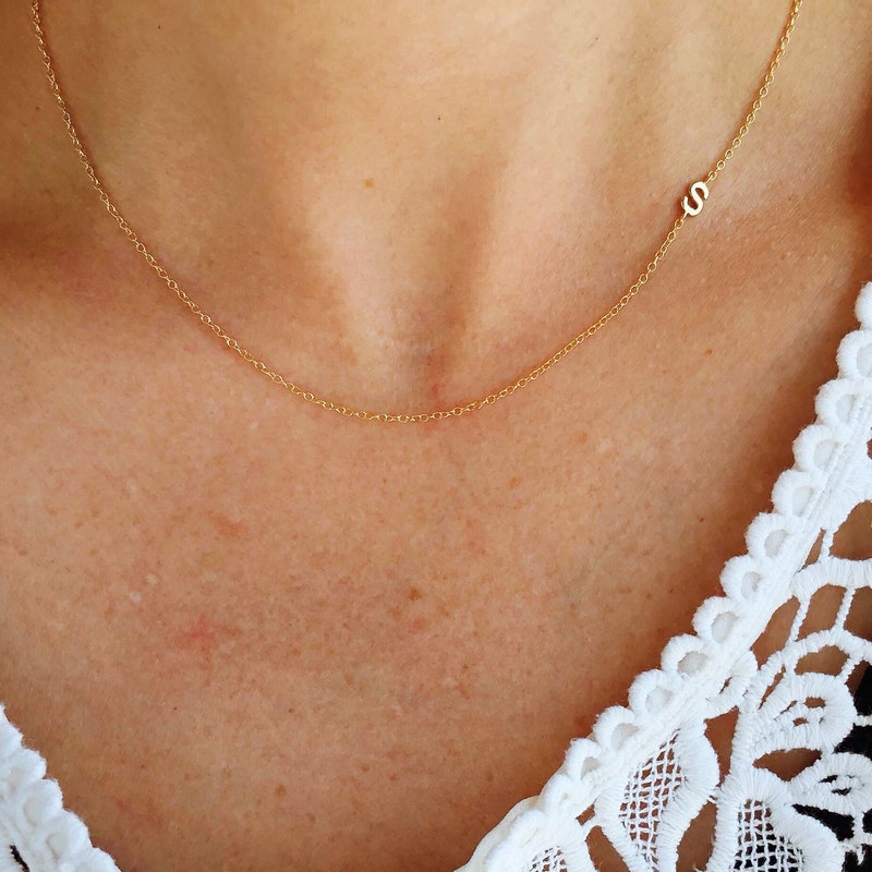 Silver M Necklace Dainty - Etsy