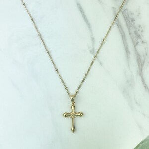 Gold Cross Necklace, Gold Necklace, Waterproof Jewelry, Stainless Steel Necklace, Gift for Her ...
