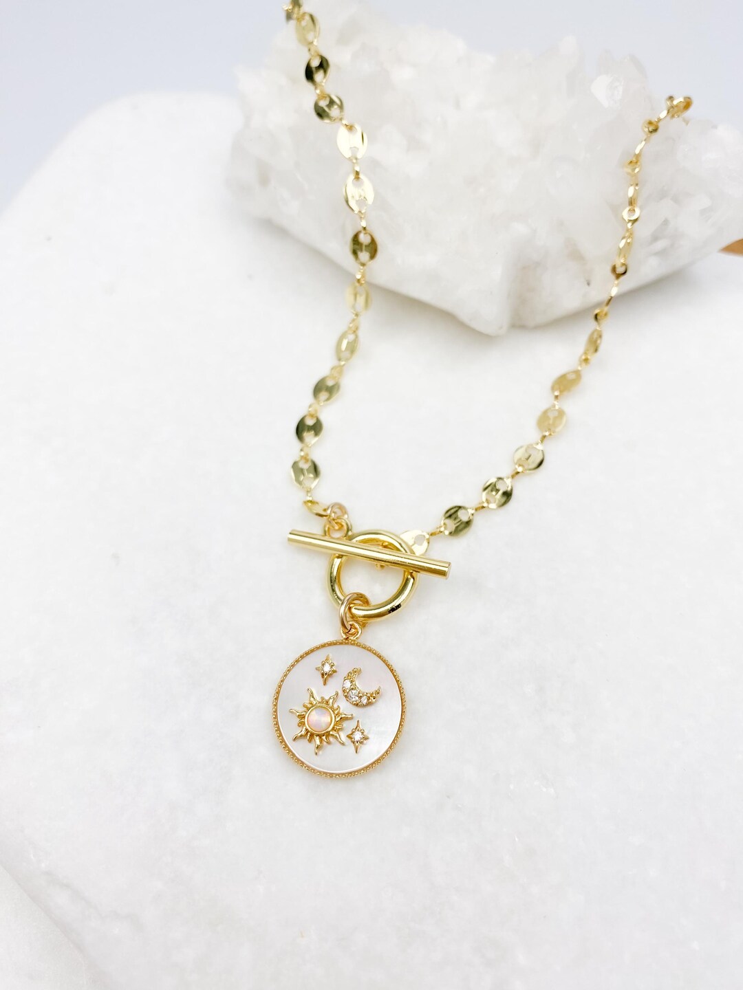 Gold Filled Mariner Chain Necklace With Toggle Closure, Gold Necklace ...