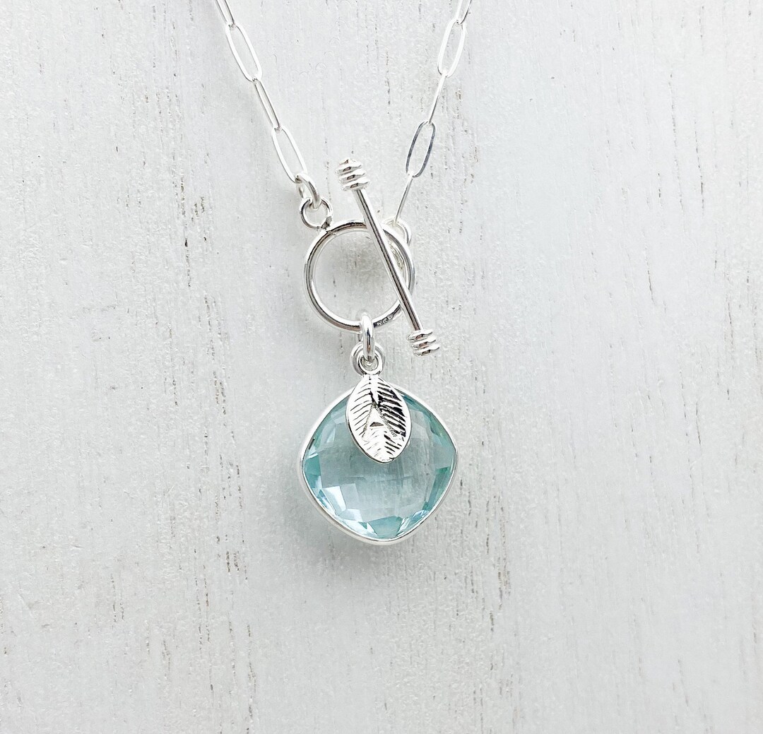 Personalized Gifts, March Birthstone, Toggle Necklace, Paperclip ...