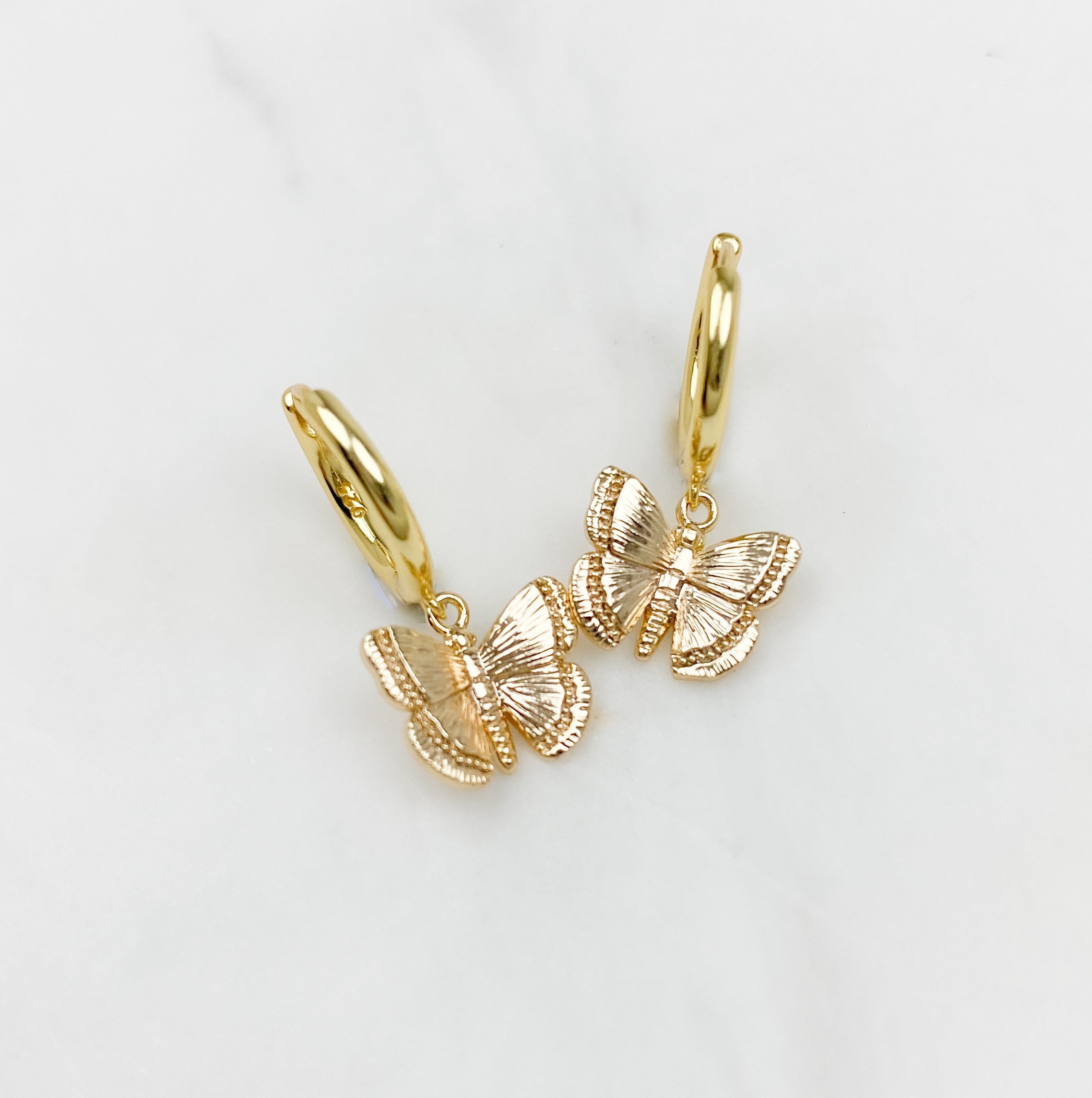 Butterfly Earrings Gold Earrings Small Hoop Earrings | Etsy