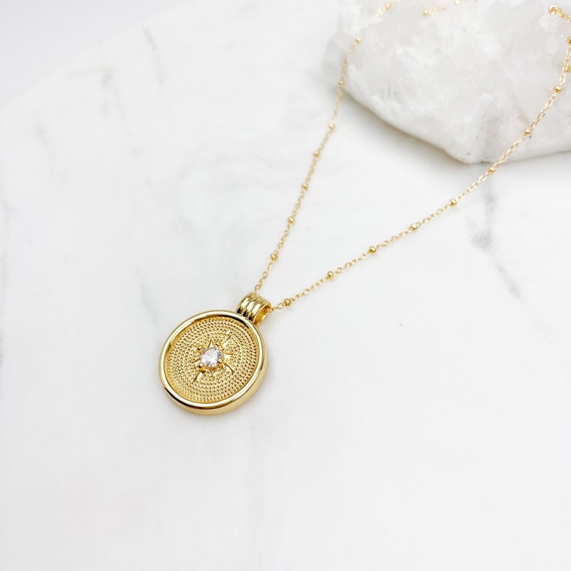 Gold Diamond Compass Disc - Etsy