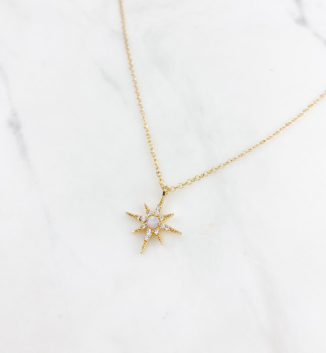 Opal Star Necklace, Jewelry, Gold Star Pendant Necklace, Gold Necklace ...