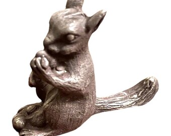 Hastings Pewter Lead Free Pewter Squirrel Figurine Small Miniature Mini ...