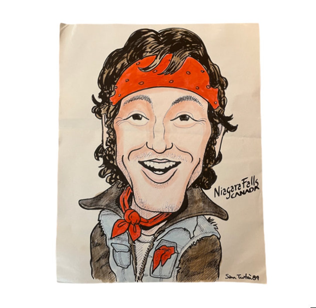 Vintage '89 Bruce Springsteen Original Caricature Signed - Etsy