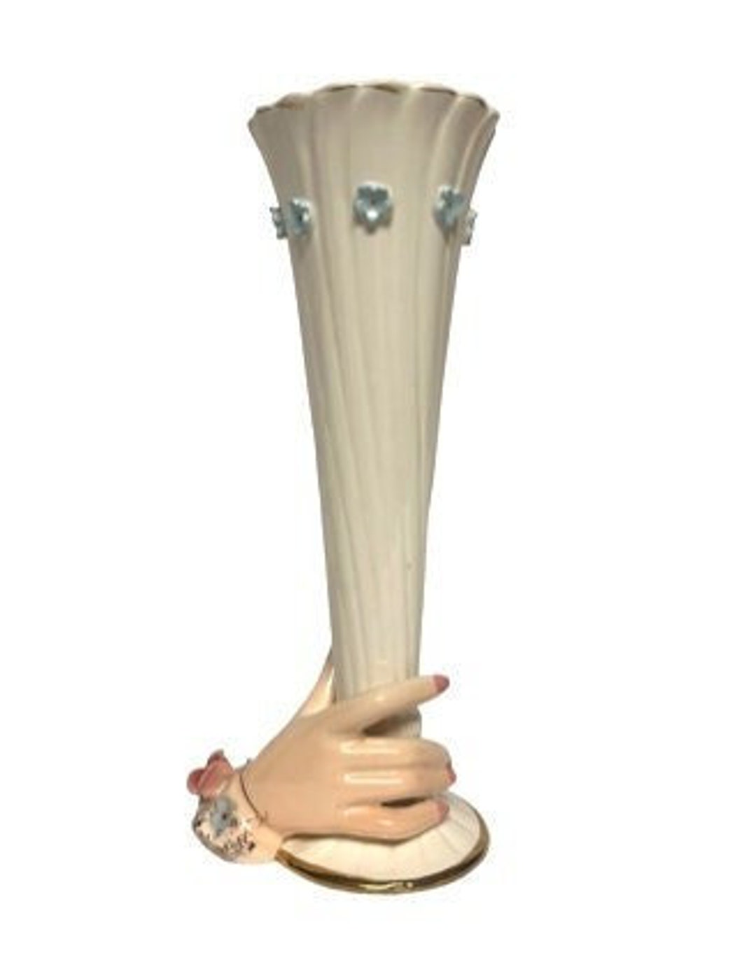 Vintage '50s Napco Porcelain Lady Hand Bud Vase - Etsy