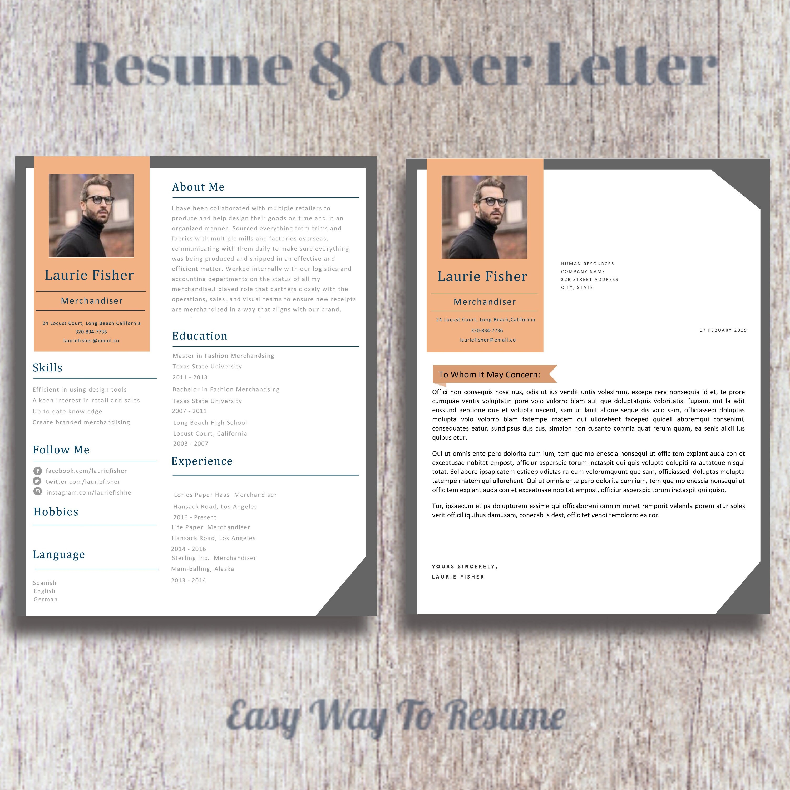 Creative CV Template in "word" and "pages" Format Fully Customizable ...