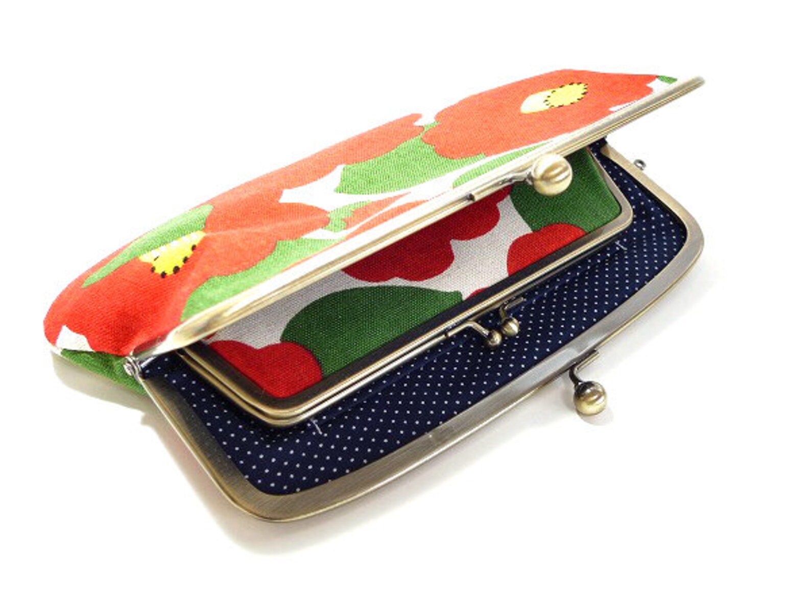 Camellia, Flower, Metal Frame Wallet, Double Kiss Lock Purse - Etsy