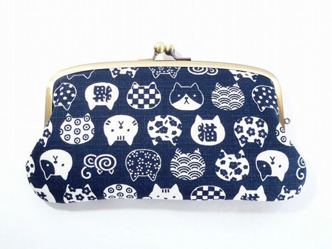 Cats and Japanese Pattern,metal Frame Wallet, Double Kiss Lock Purse - Etsy