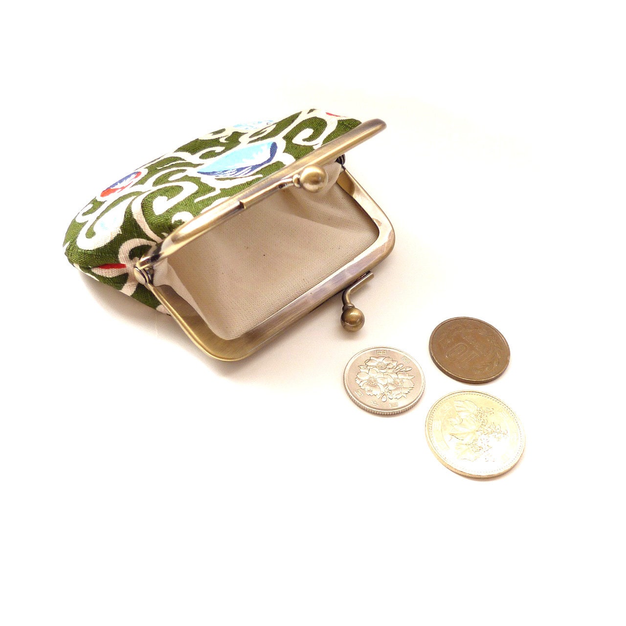 Arabesque Pattern and Mt. Fuji , Metal Frame Purse, Kiss Lock, Coin ...