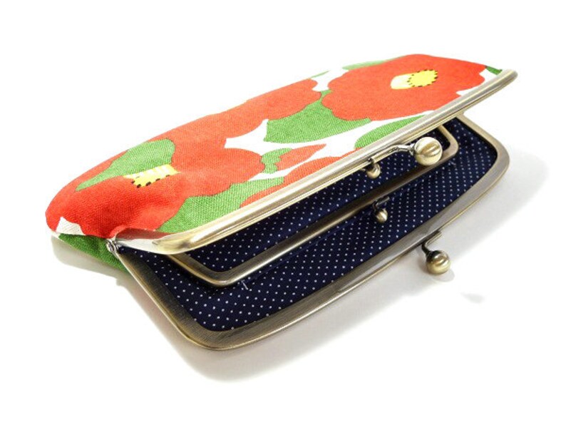 Camellia, Flower, Metal Frame Wallet, Double Kiss Lock Purse - Etsy