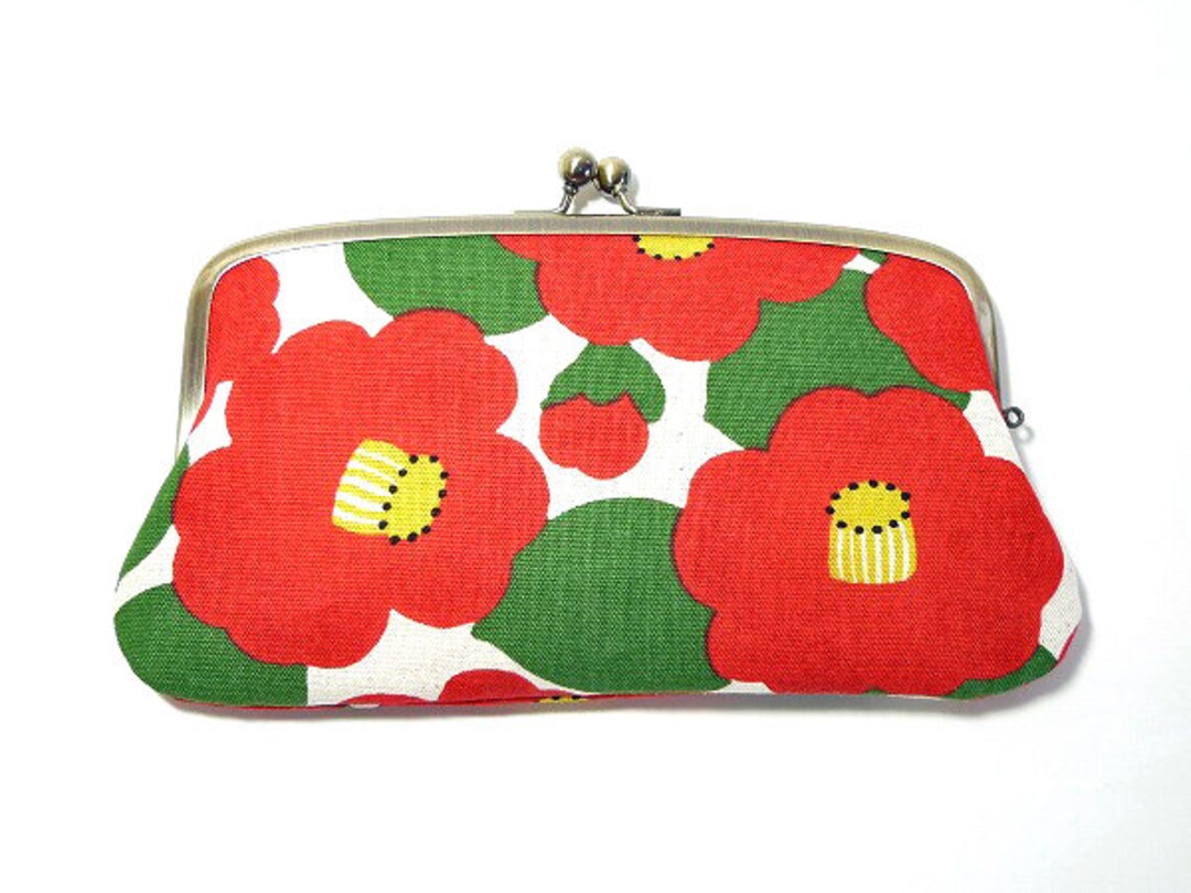 Camellia, Flower, Metal Frame Wallet, Double Kiss Lock Purse - Etsy